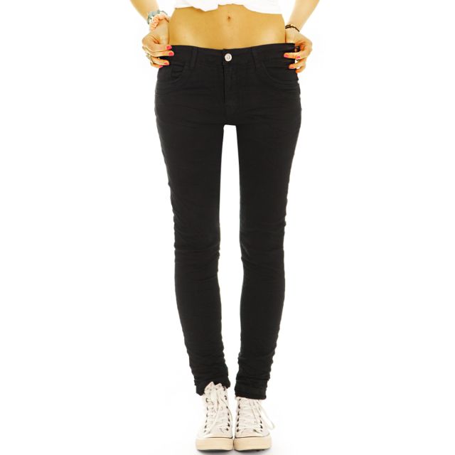 Be Styled Low Waist Hose Hüftige Röhrenjeans Skinny Stretch Schwarze