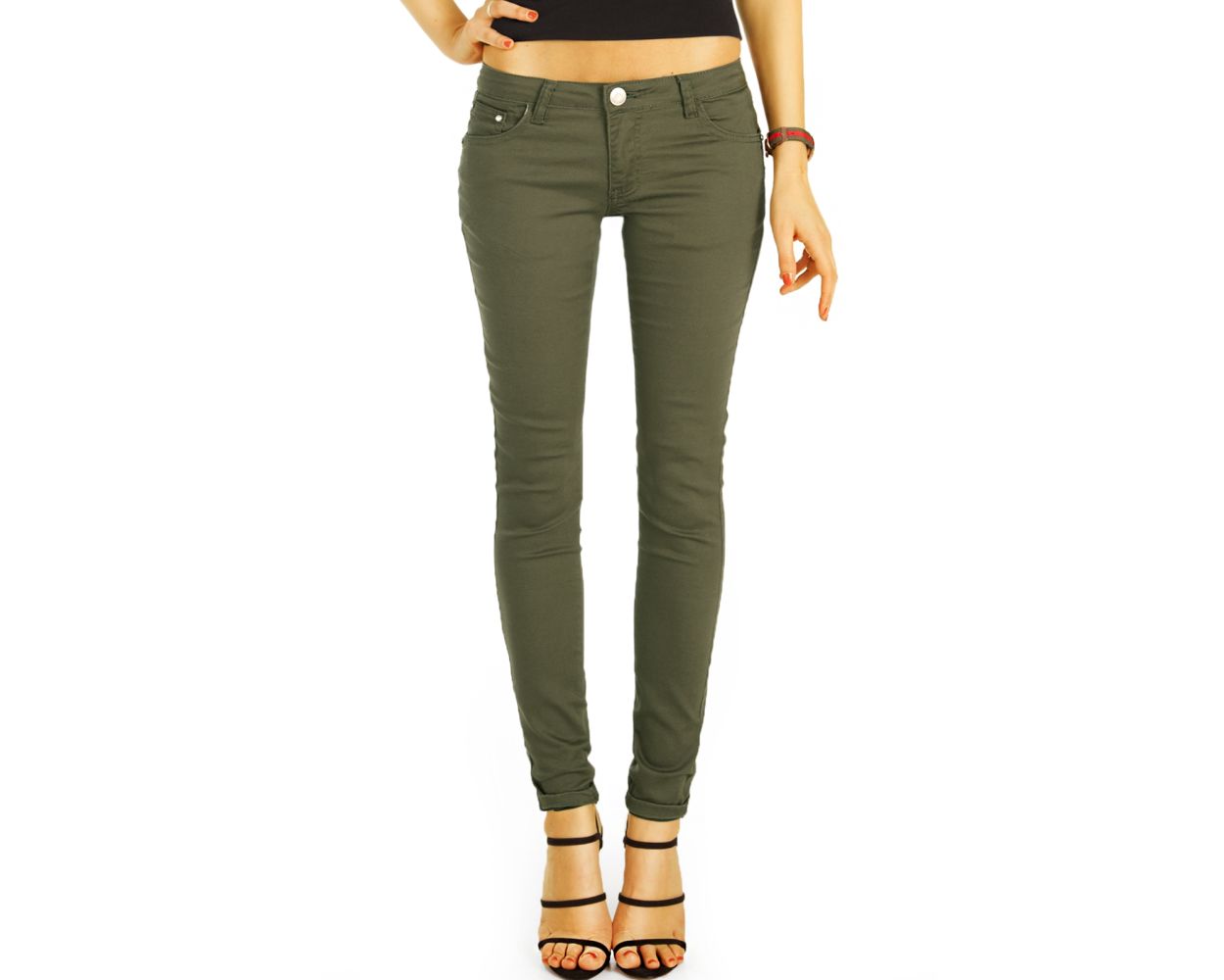 Be Styled Low Waist Jeans Hüfthose Röhren Skinny Strecht Pushup Hose