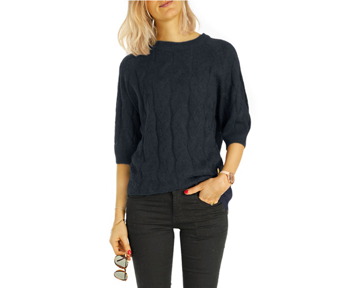 BE STYLED - Pullover, Strickpulli mit Zopfmuster Oberteil Mohair ...